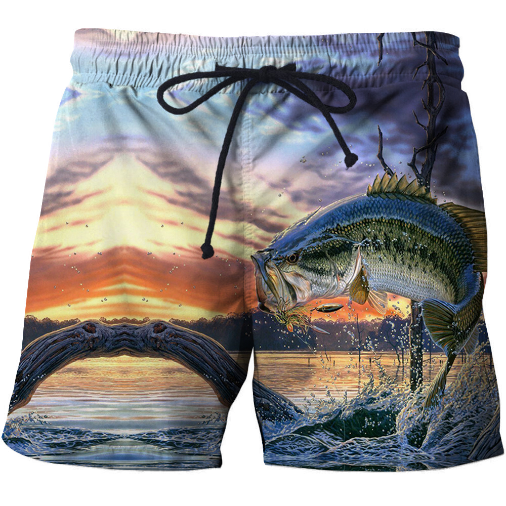 3d Fish Quick Dry Summer Men Swimwear Men Beach Board Shorts Briefs For ...