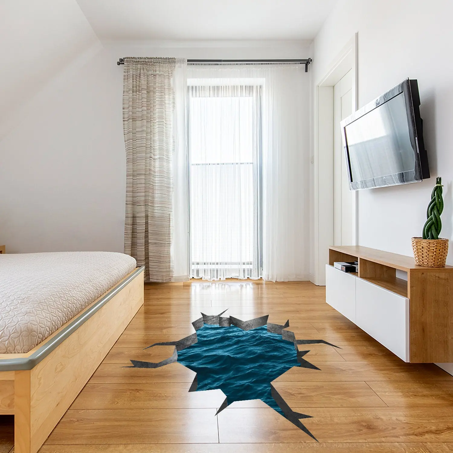 3d Floor Sea Decal - The Flooring Ocean Hole Sticker Decor For Kid ...