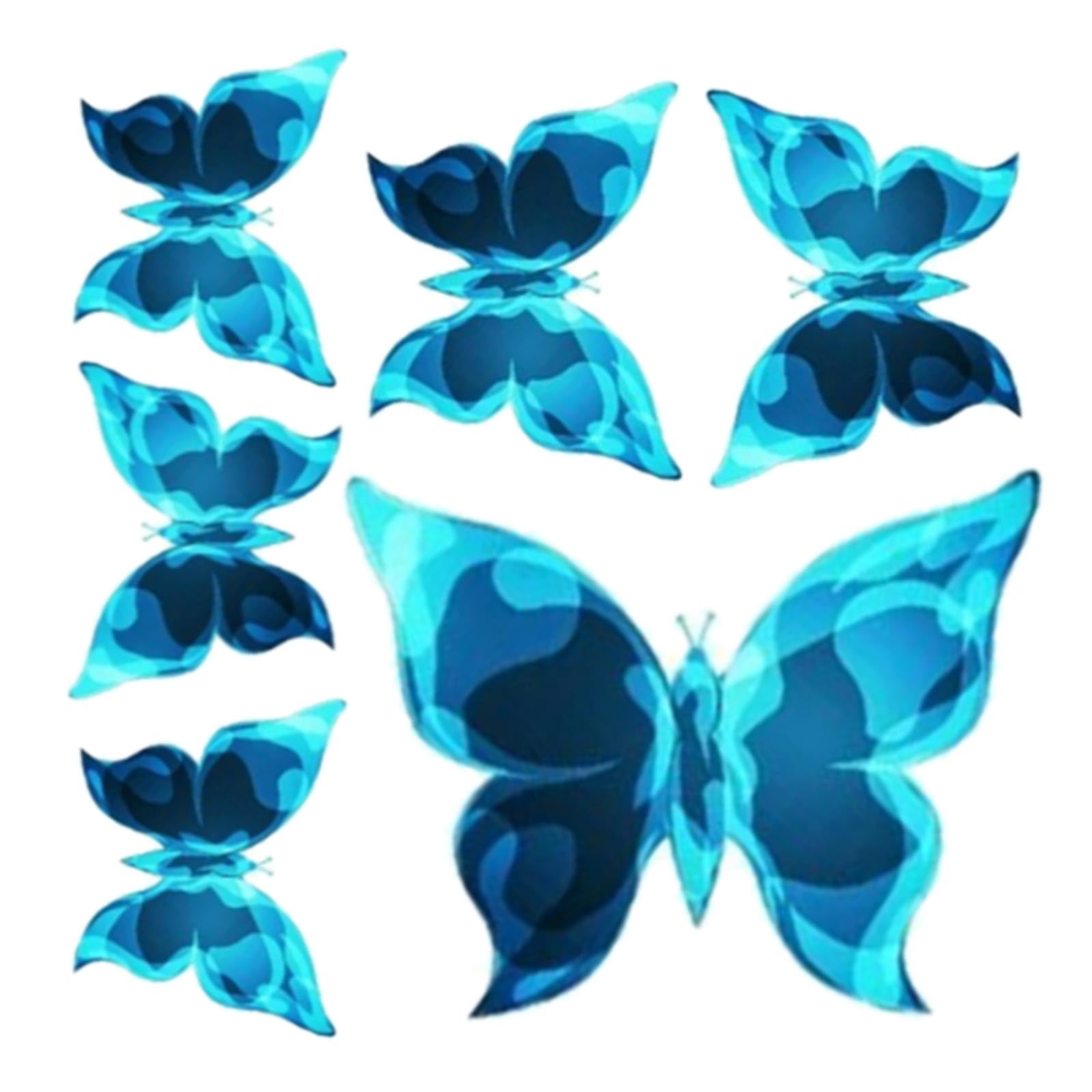 3d Flower Stickers That Look Real Glow Wall Decal Blue Glow Glow In ...