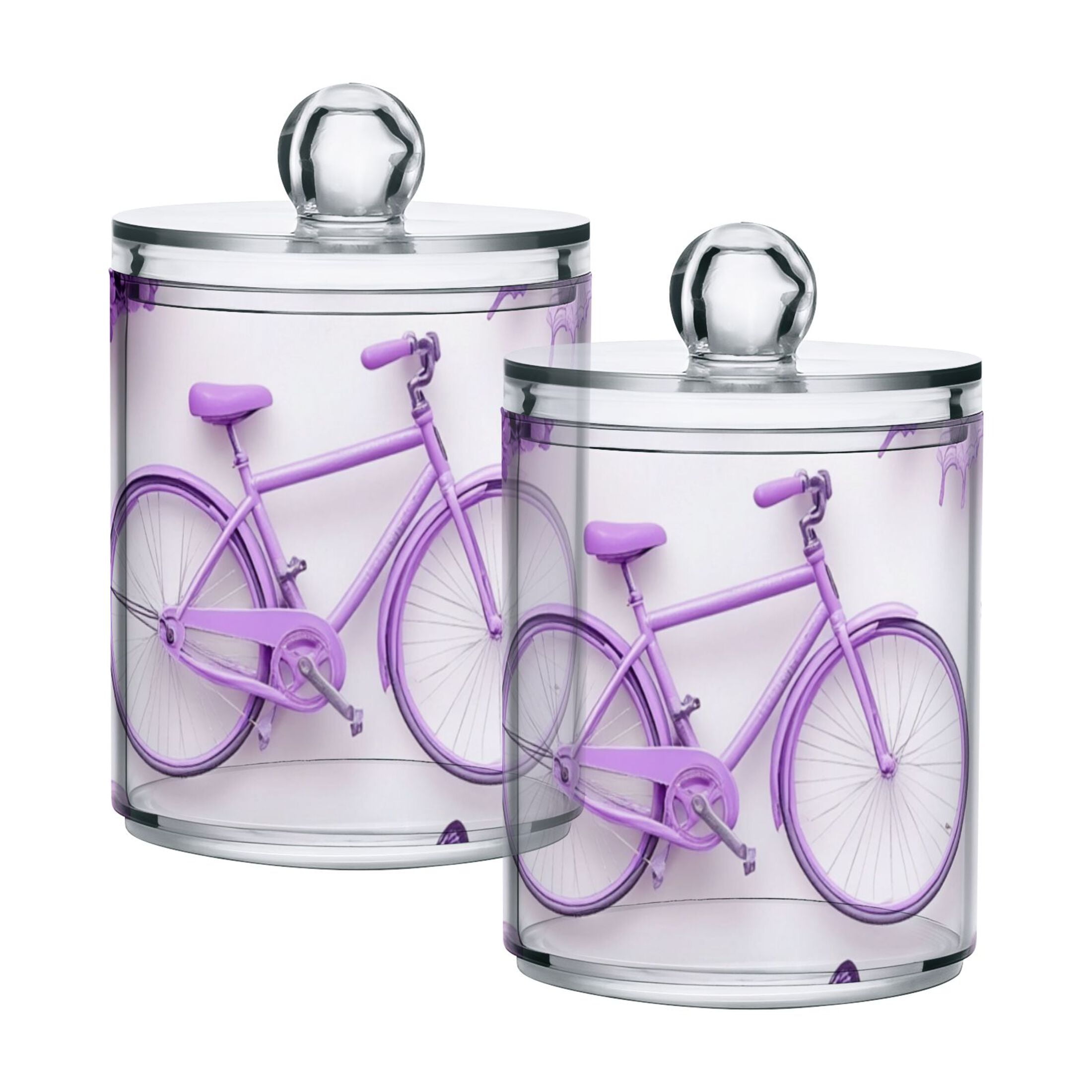 3d Flowers Bike Butterflies Translucent Plastic Cans Storage Canisters ...