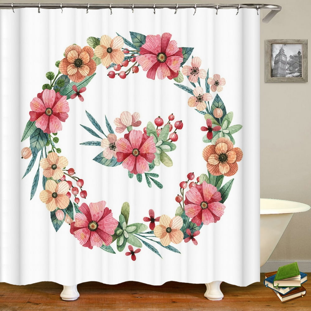 3d Flowers Pattern Shower Curtains Bathroom Curtain 180*180cm ...