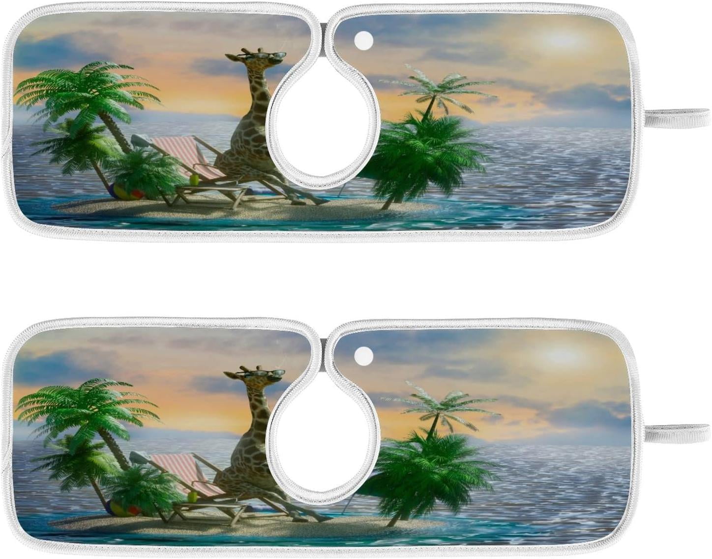 3d Funny Giraffe Sink Splash Guard for Faucet 2 Packs Faucet Absorbent ...