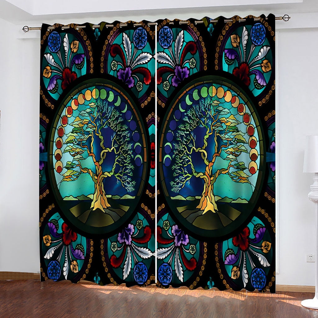 3d Golden Peacock Relief Polyester Light Filtering Drapes Modern Theme ...