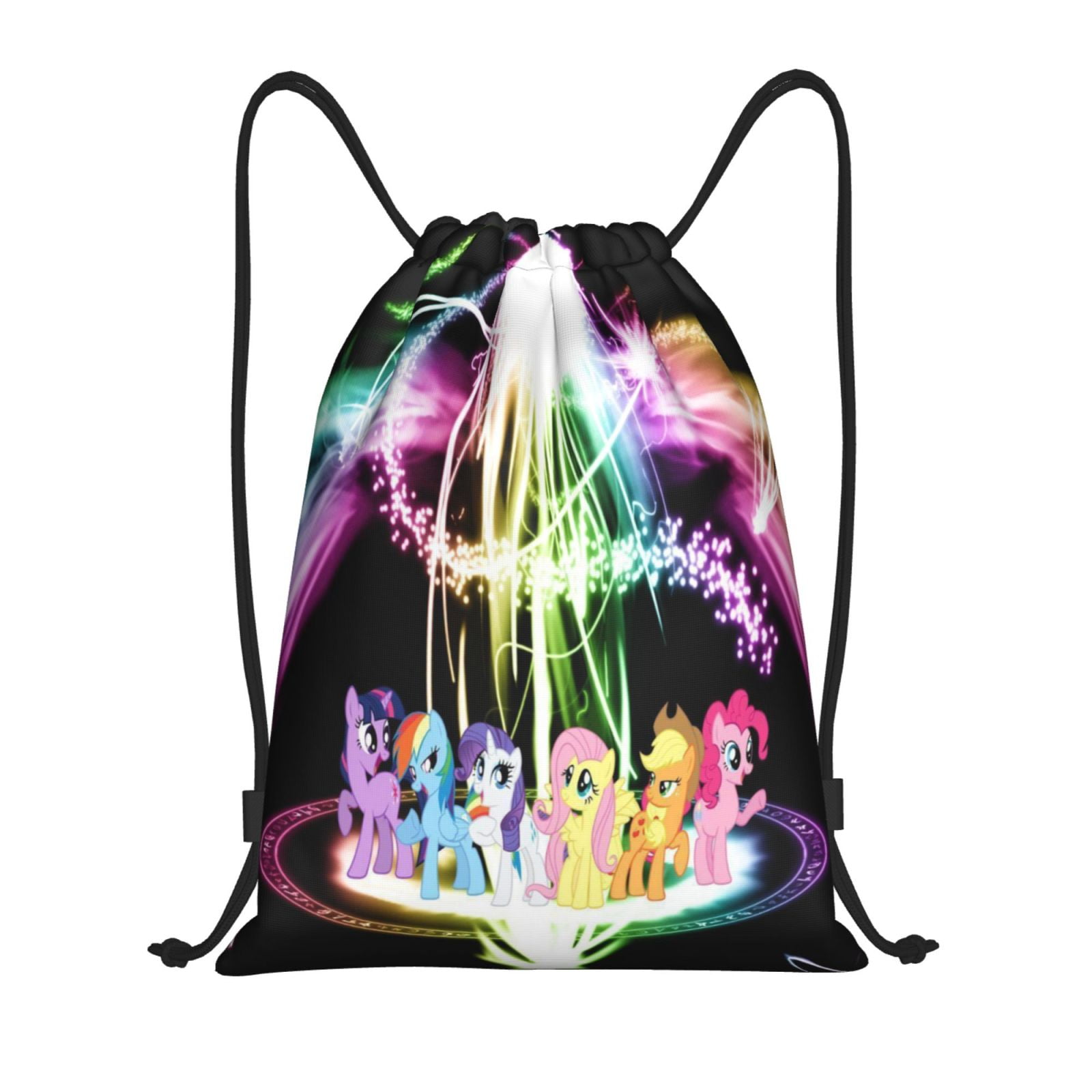 3d Graphics My Lit-tle Pony Print Drawstring Bag Back-pack Waterproof String Bag Sackpack for ...