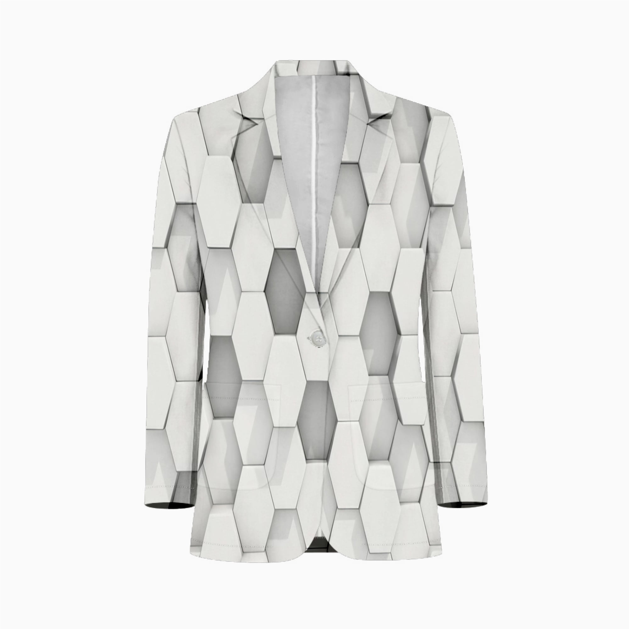 3d Hexagon Tile Brick Pattern Men's Suit Blazer Casual Party Wear Slim ...