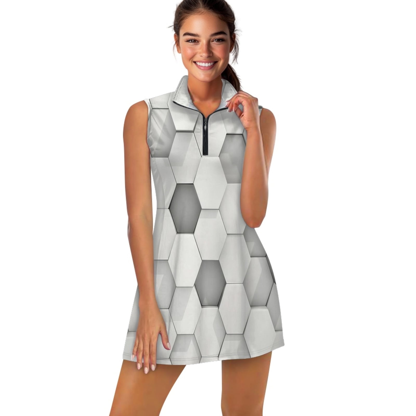 3d Hexagon Tile Brick Pattern Sports Dresses Women Tennis Dress Outdoor ...