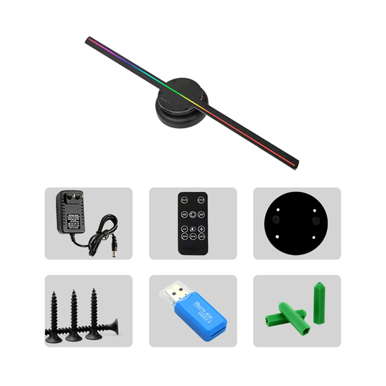 3d Hologram Projector Fan Wall-mounted Wifi Led Player Sign Holographic Lamp Remote Advertising ...