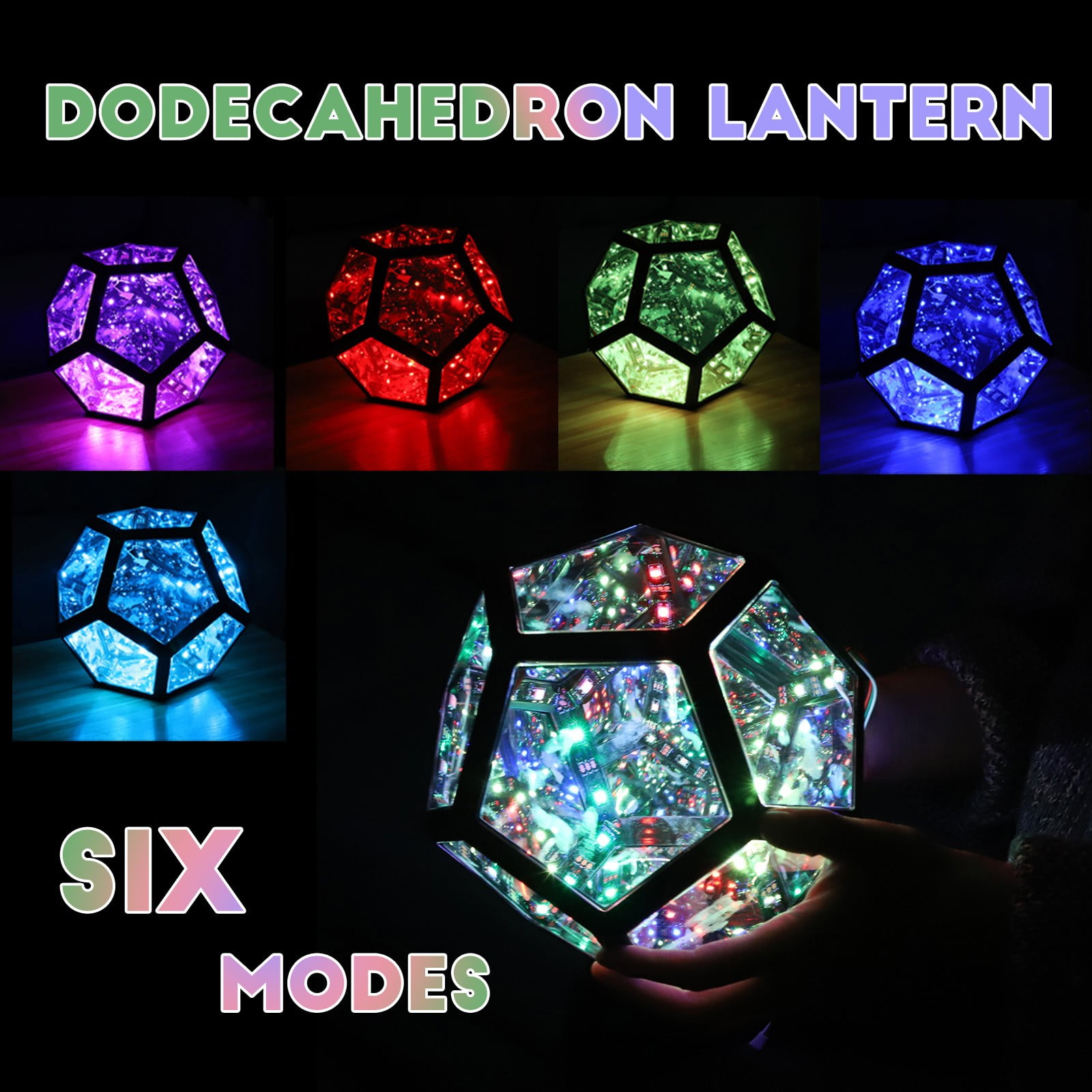 3d Lamp And Cool Infinite Dodecahedron Color Art Light Night Light ...