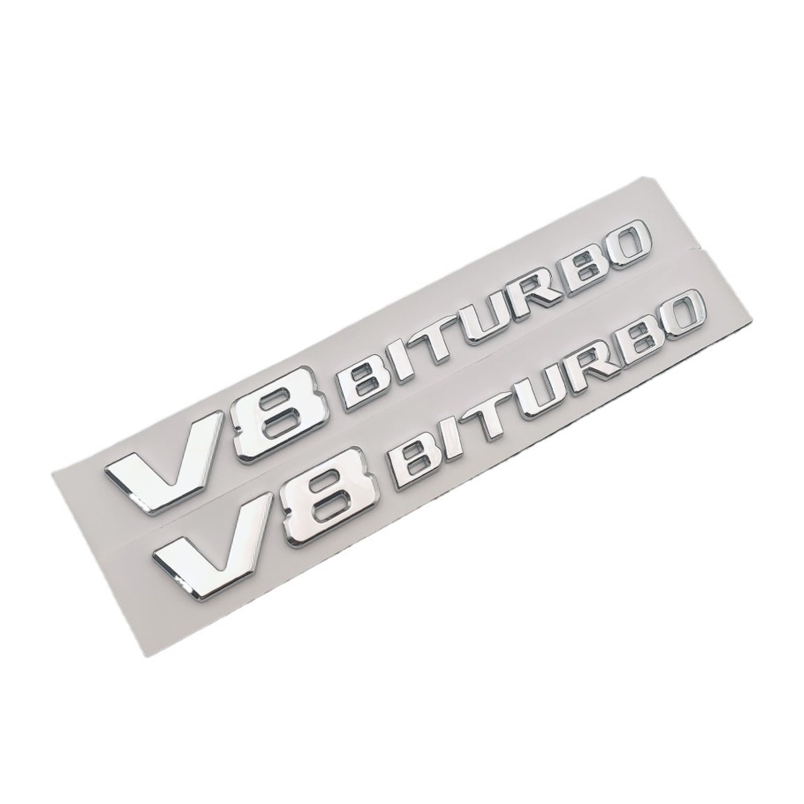 3d Logo 2pcs V8 BITURBO Emblem Car Stickers For C63 E63 S63 GLC63 GLE63 ...