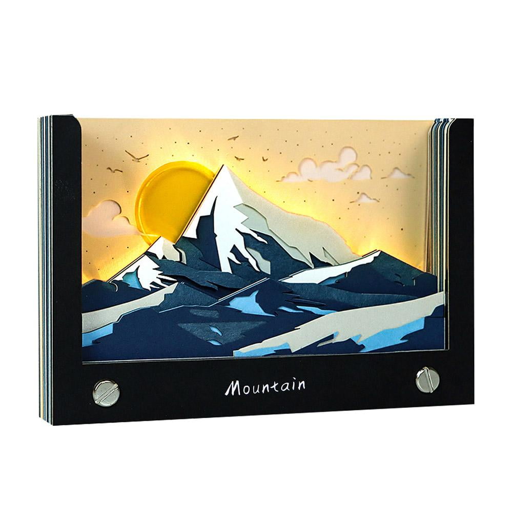 3d Memo Pad,Snowy Mountain 3d Paper Engraved Art Notepad,Non Stick Note ...