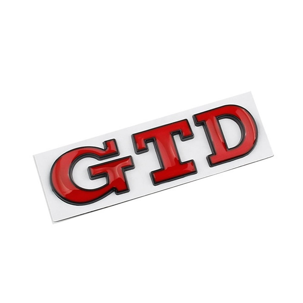 3d Metal Black Red Logo GTD Emblem Letters Car Front Grill Badge Trunk ...