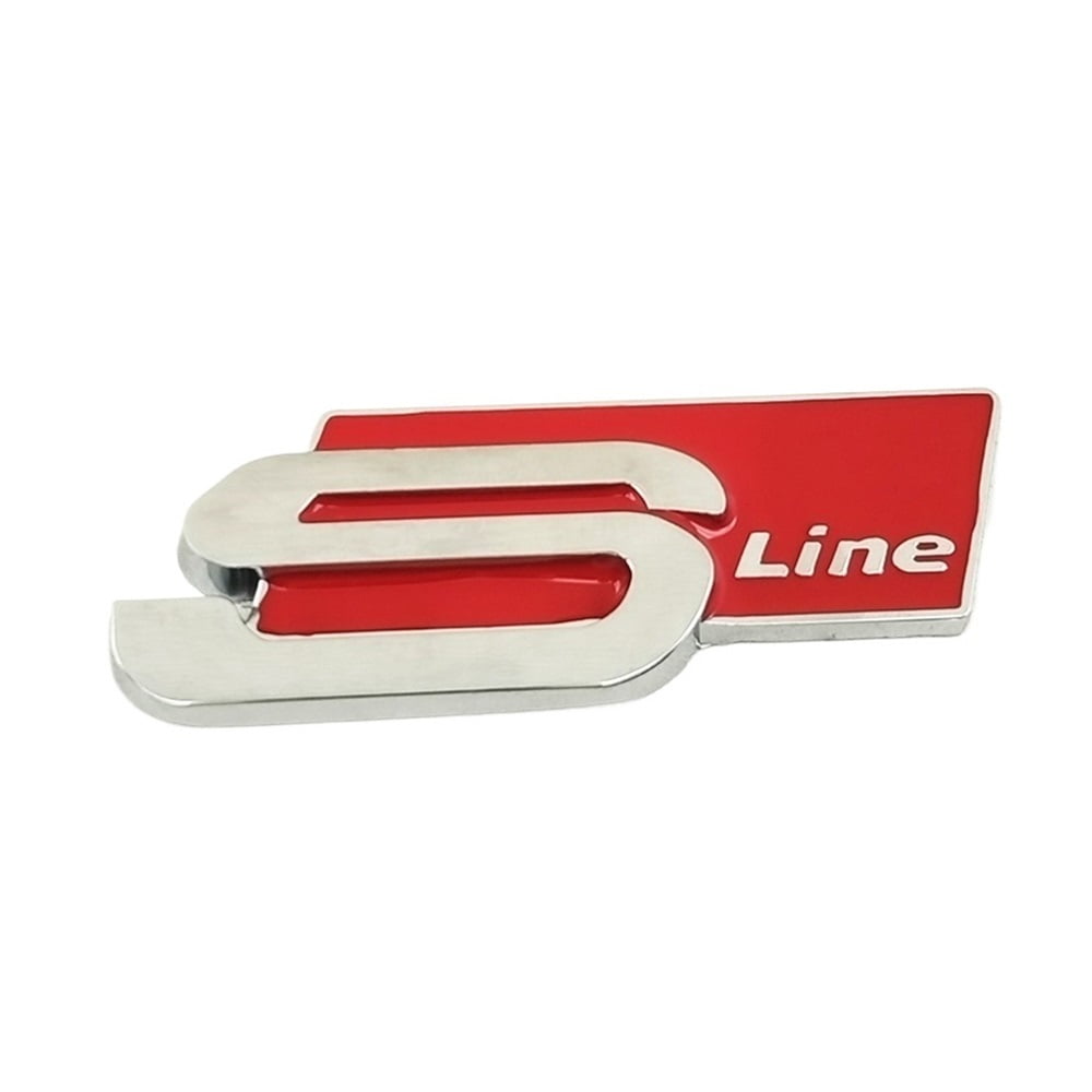 3d Metal Sline Logo S Line Emblem Badge Car Rear Trunk Sticker For Audi ...