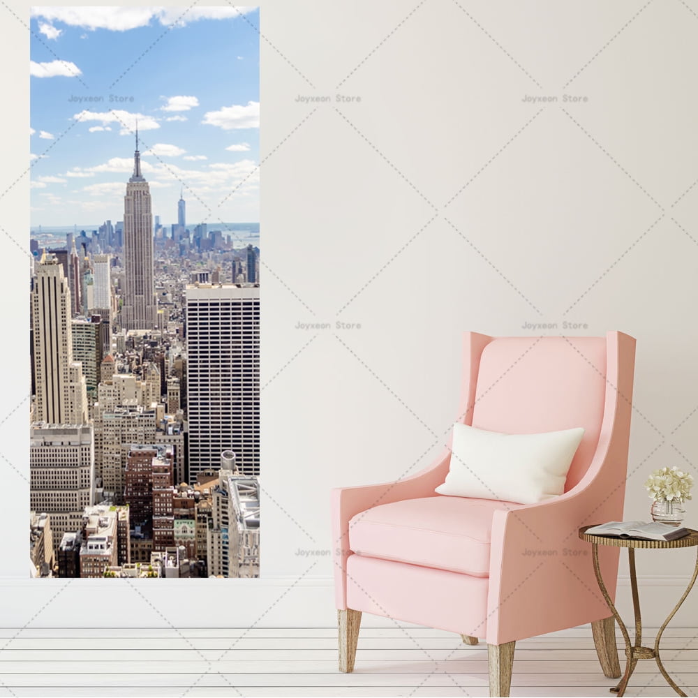 3d Modern Door Sticker City Pattern Vinyl PVC Waterproof Self-adhesive ...