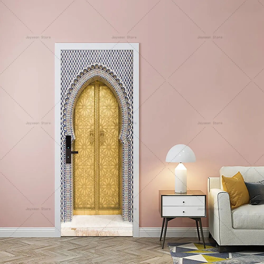 3d Muslim Door Sticker Vinyl PVC Waterproof Self-adhesive Decorative ...