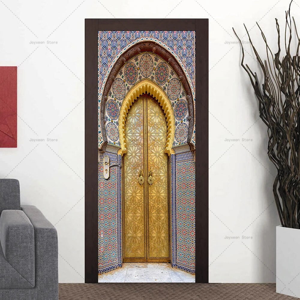 3d Muslim Door Sticker Vinyl PVC Waterproof Self-adhesive Decorative ...