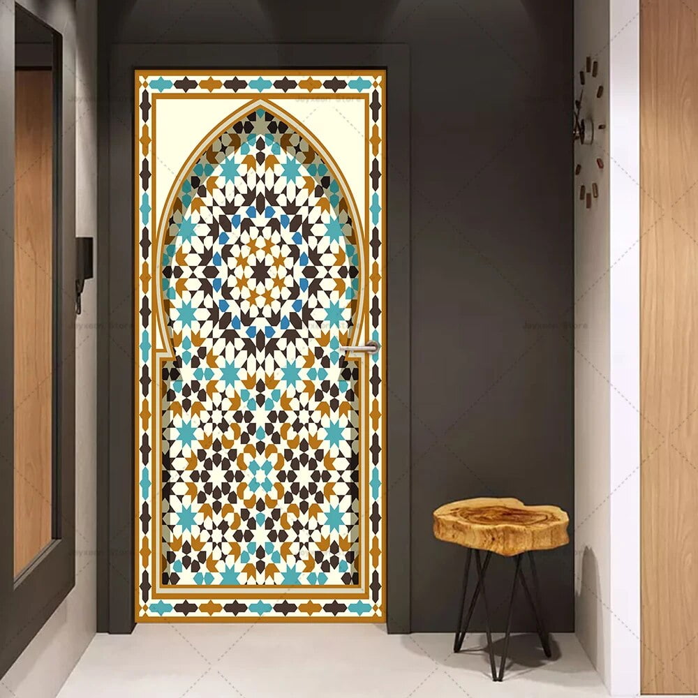 3d Muslim Door Sticker Vinyl PVC Waterproof Self-adhesive Decorative ...