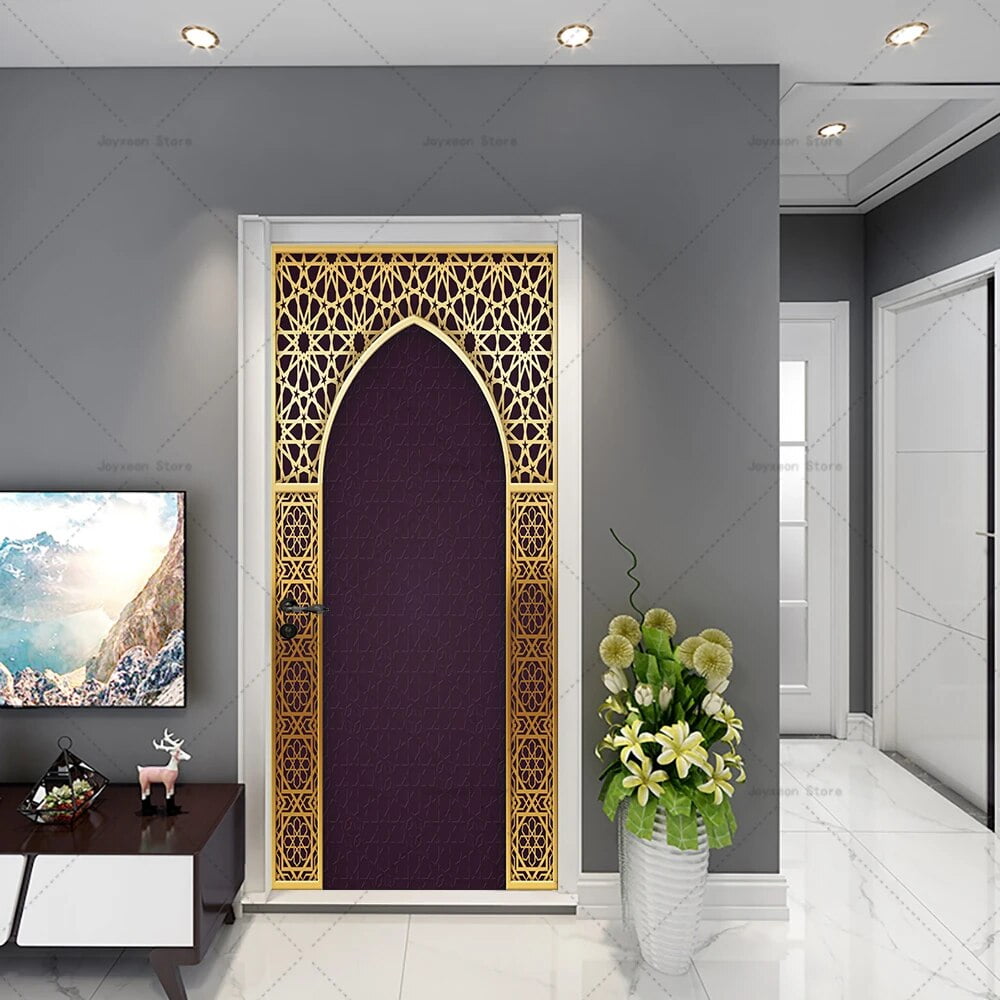 3d Muslim Door Sticker Vinyl PVC Waterproof Self-adhesive Decorative ...