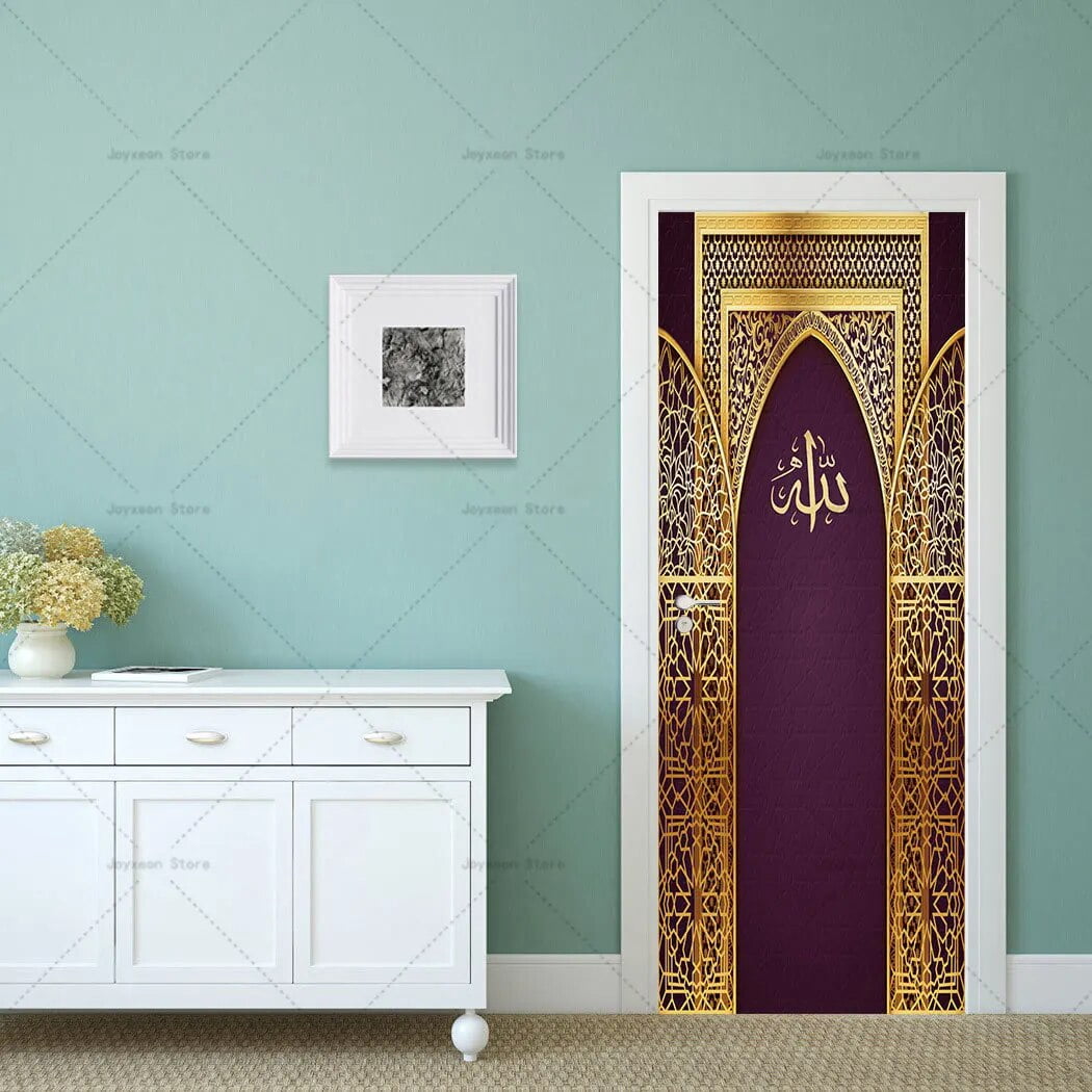 3d Muslim Door Sticker Vinyl PVC Waterproof Self-adhesive Decorative ...