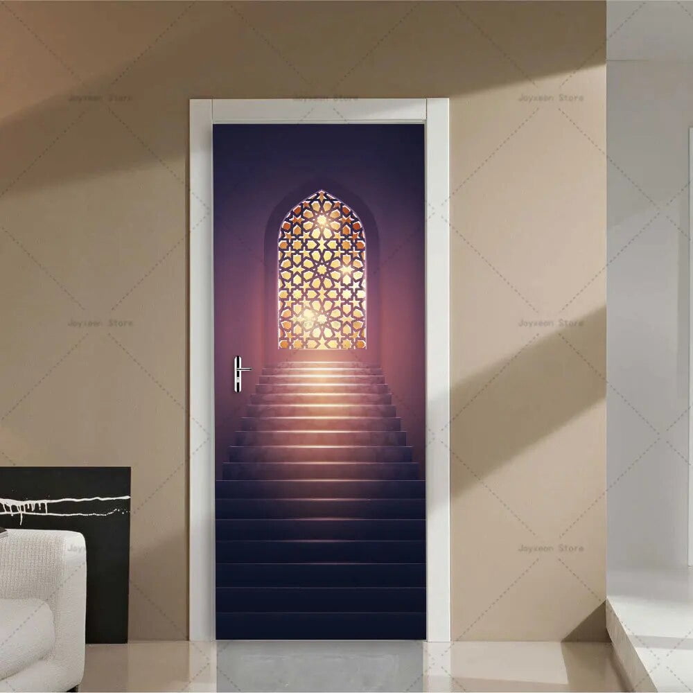3d Muslim Door Sticker Vinyl PVC Waterproof Self-adhesive Decorative ...