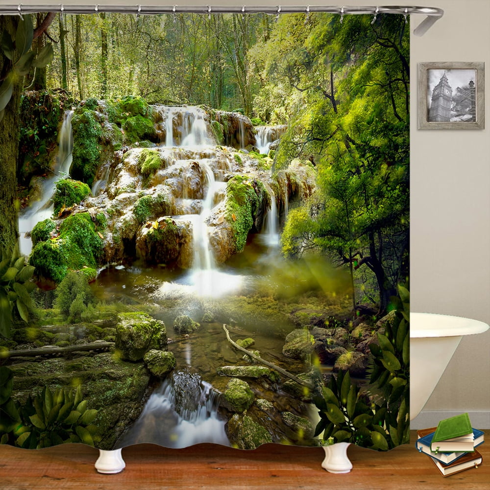 3d Natural Forest Landscape Printing Home Decoration Shower Curtain ...