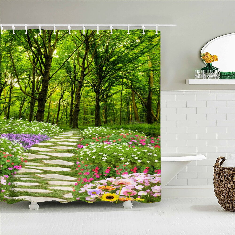 3d Nature Landscape Printing Bathroom Waterproof Shower Curtain ...