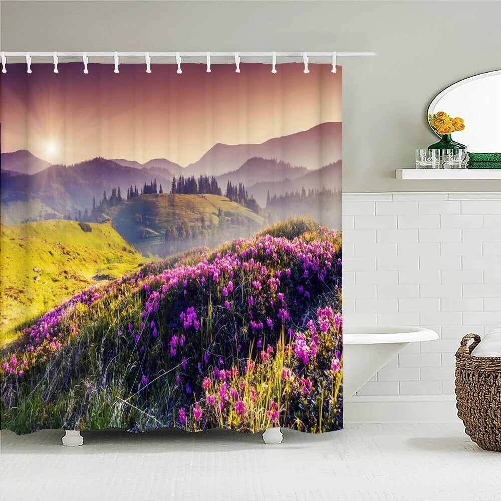 3d Nature Landscape Printing Bathroom Waterproof Shower Curtain ...