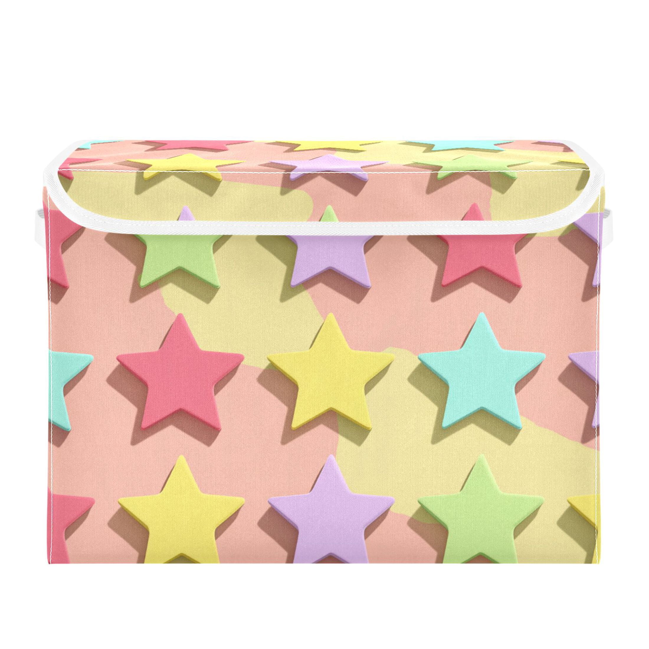 3d Pastel Cute Stars Foldable Storage Bins with Lids Handles ...