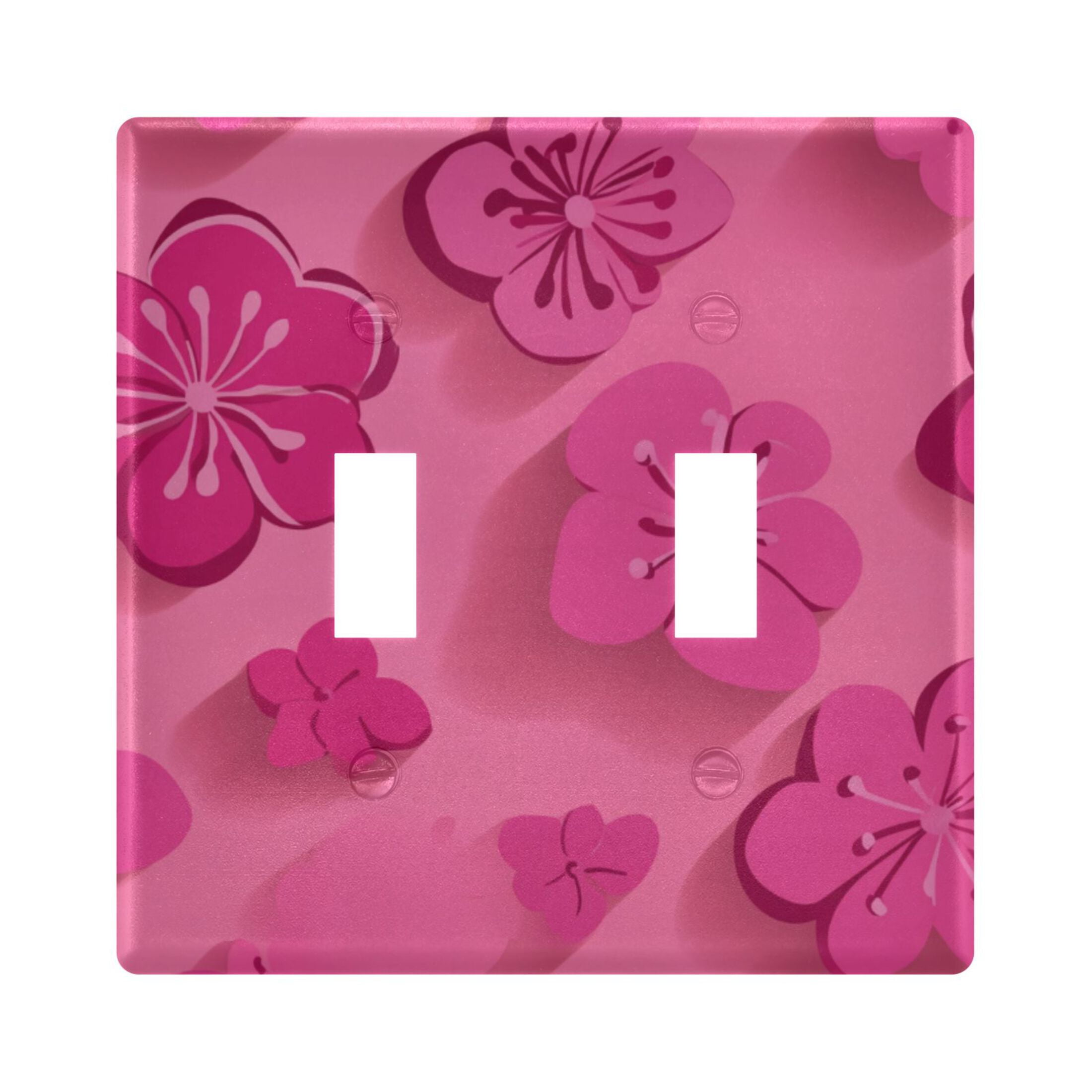 3d Pink Flowers Fireproof Switch Plate with Rounded Edges 3-Hole Screws ...