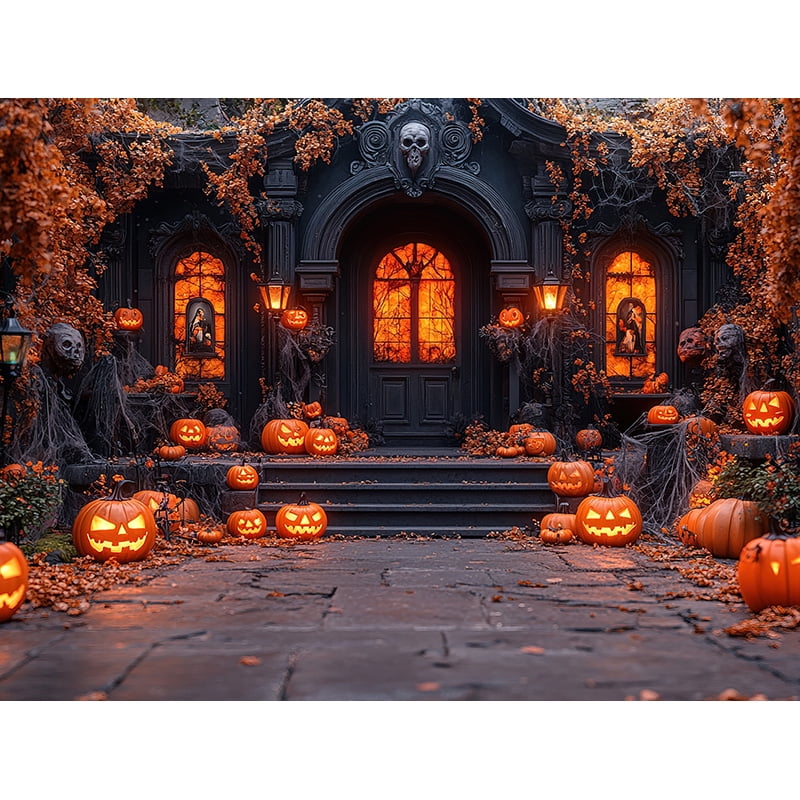 3d Podium Haunted Hallowe Day Background Glowing Steps Spooky Posters ...