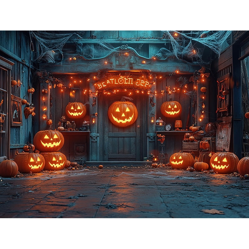 3d Podium Haunted Hallowe Day Background Glowing Steps Spooky Posters ...