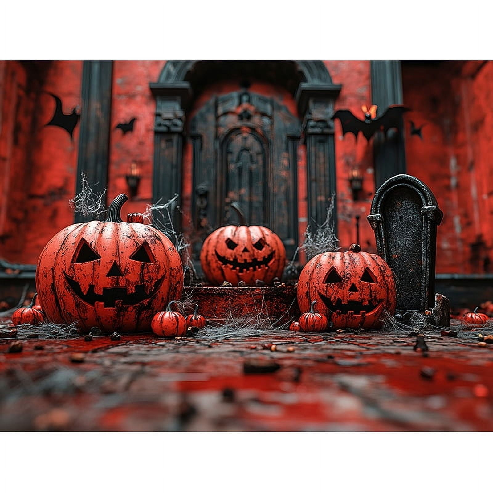 3d Podium Haunted Hallowe Day Background Glowing Steps Spooky Posters ...