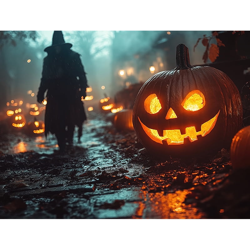 3d Podium Haunted Hallowe Day Background Glowing Steps Spooky Posters ...