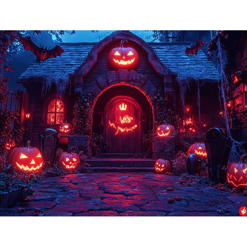 3d Podium Haunted Hallowe Day Background Glowing Steps Spooky Posters ...