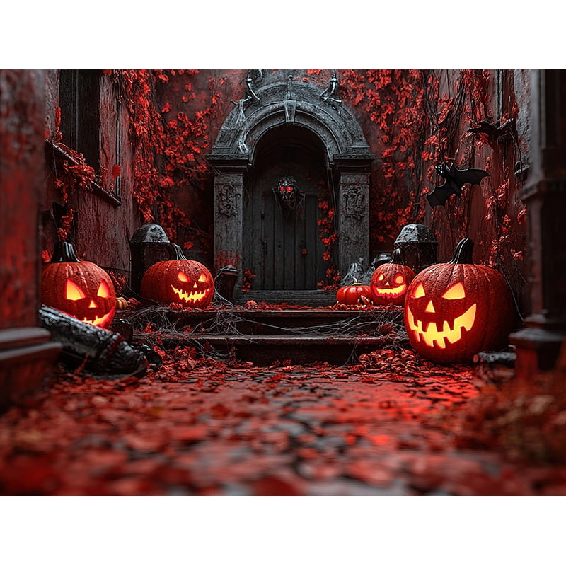 3d Podium Haunted Hallowe Day Background Glowing Steps Spooky Posters ...