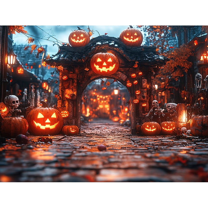 3d Podium Haunted Hallowe Day Background Glowing Steps Spooky Posters ...