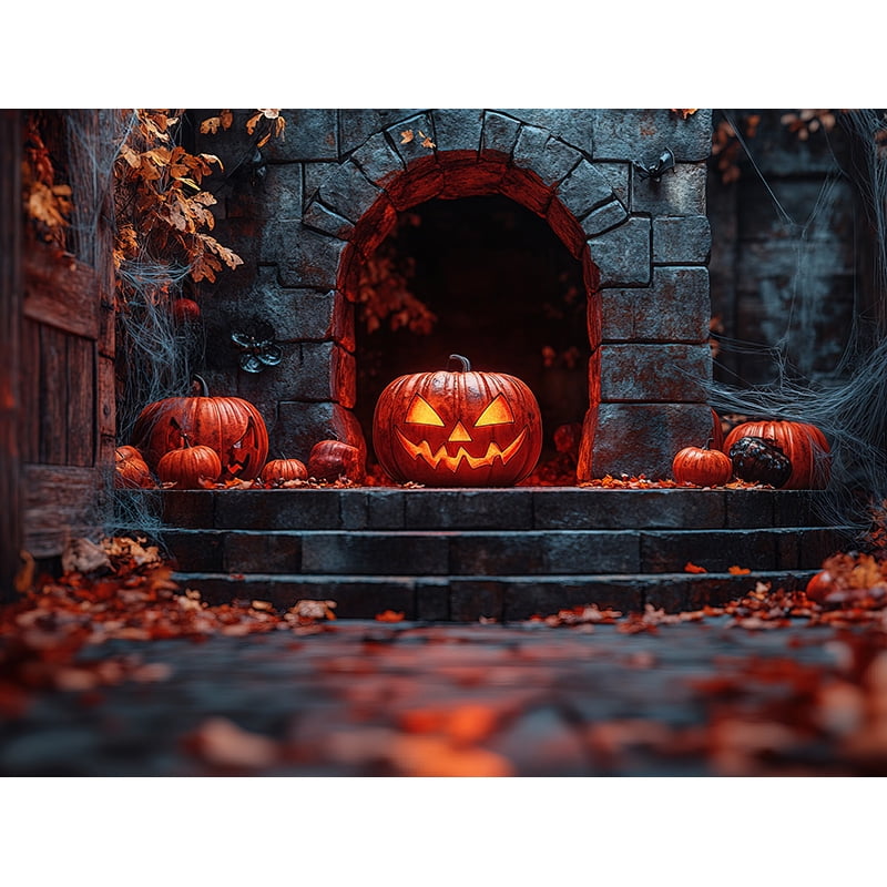 3d Podium Haunted Hallowe Day Background Glowing Steps Spooky Posters ...