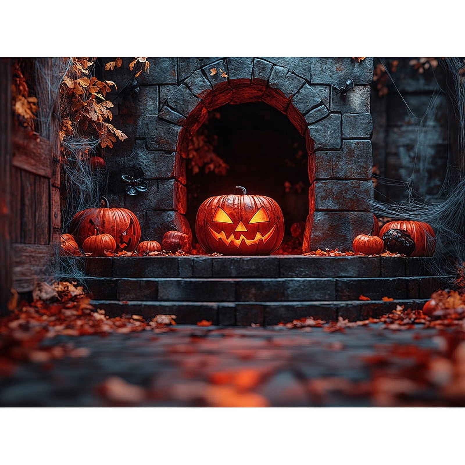 3d Podium Haunted Hallowe Day Background Glowing Steps Spooky Posters ...