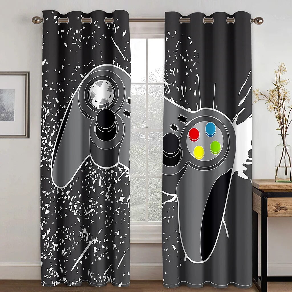 3d Print 100 130cm Game Controller Children's Thin Window Curtains For Boy Kids Living Room ...