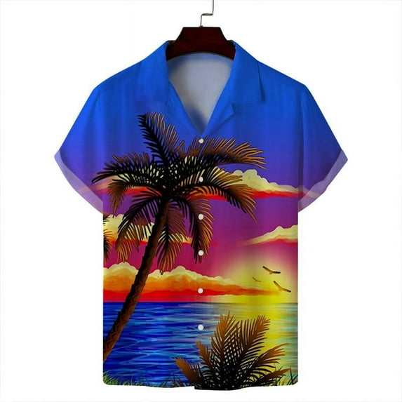 3d Print Coconut Tree New Fashion Men Women Hawaiian Beach Shirts ...