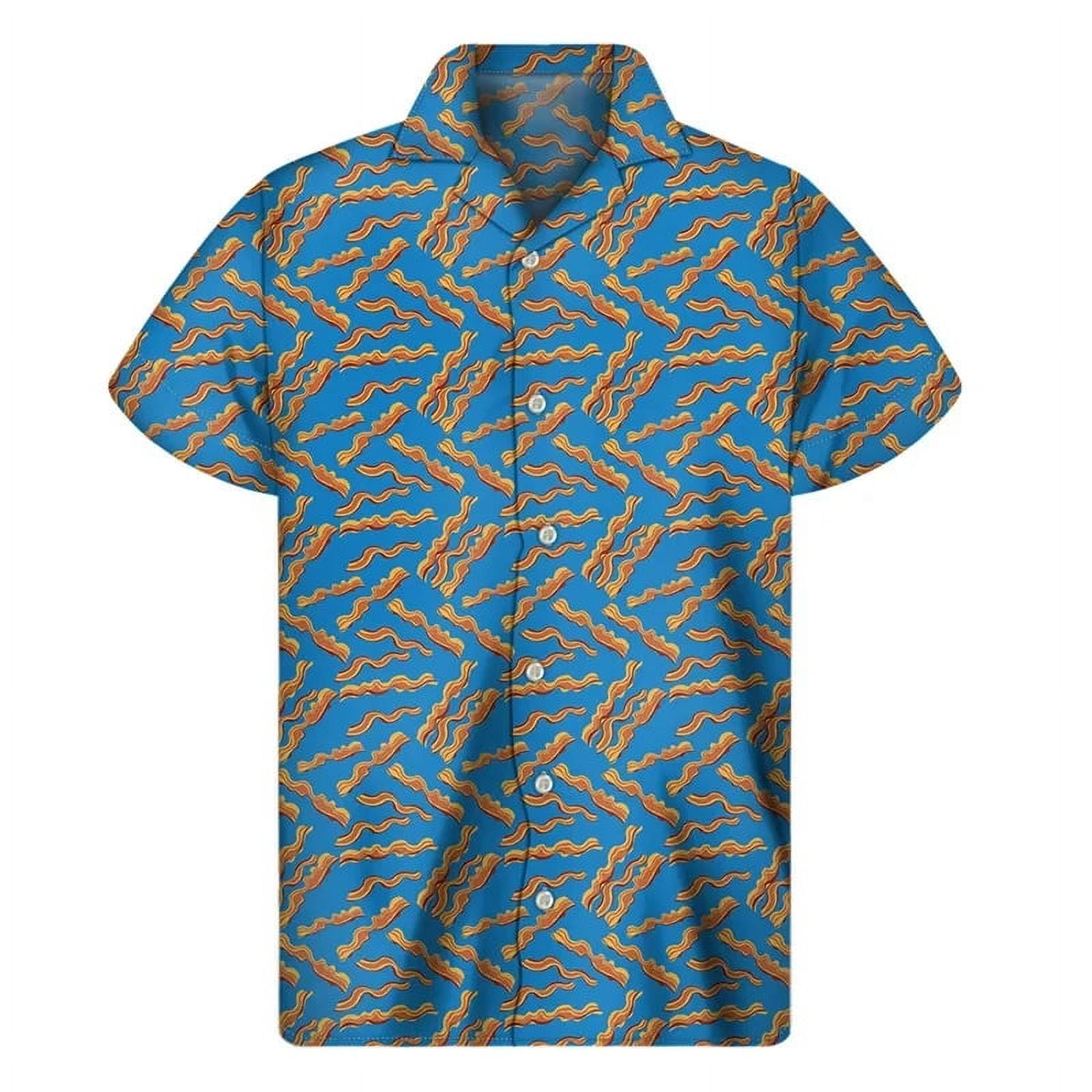 3d Print Funny Pattern Button Up Shirt For Men Summer Short Sleeve Hawaii Beach Shirts Casual ...