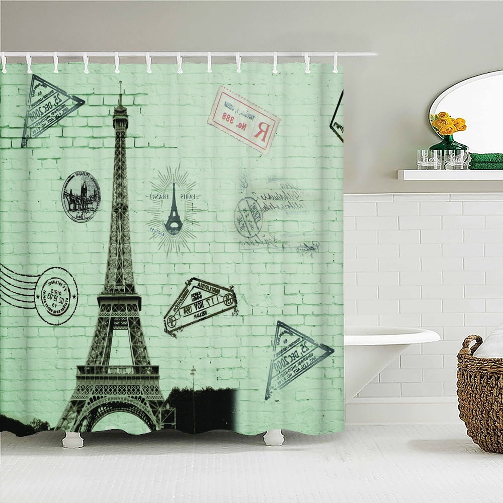 3d Print Paris Tower Bathroom Shower Curtains Waterproof Polyester ...