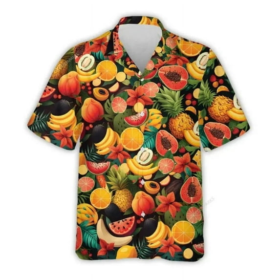 3d Print Strawberry Watermelon Hawaiian Shirts Men's Tropical Fruits ...