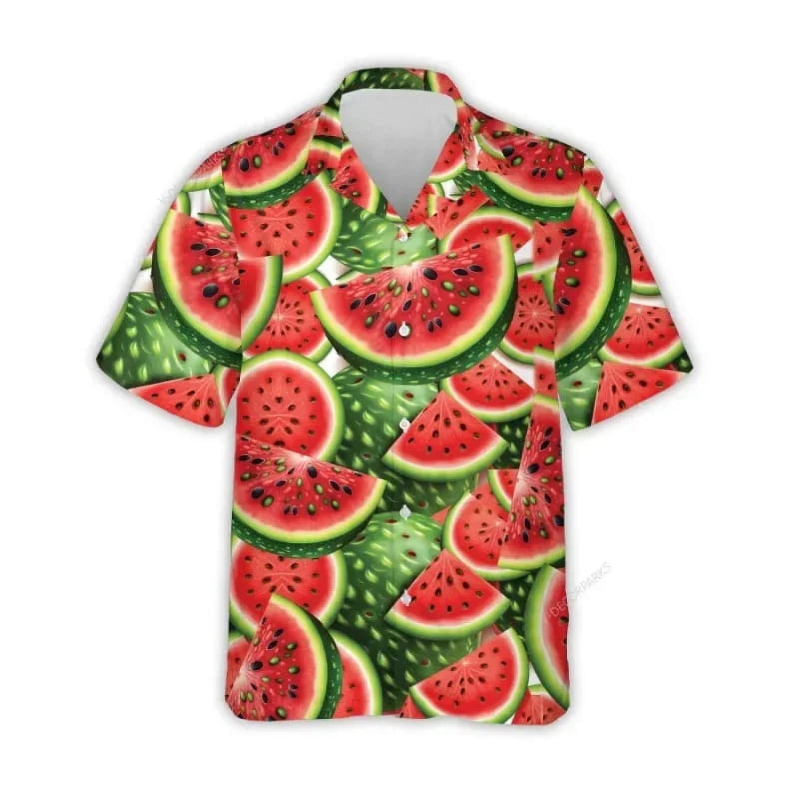 3d Print Strawberry Watermelon Hawaiian Shirts Men's Tropical Fruits ...