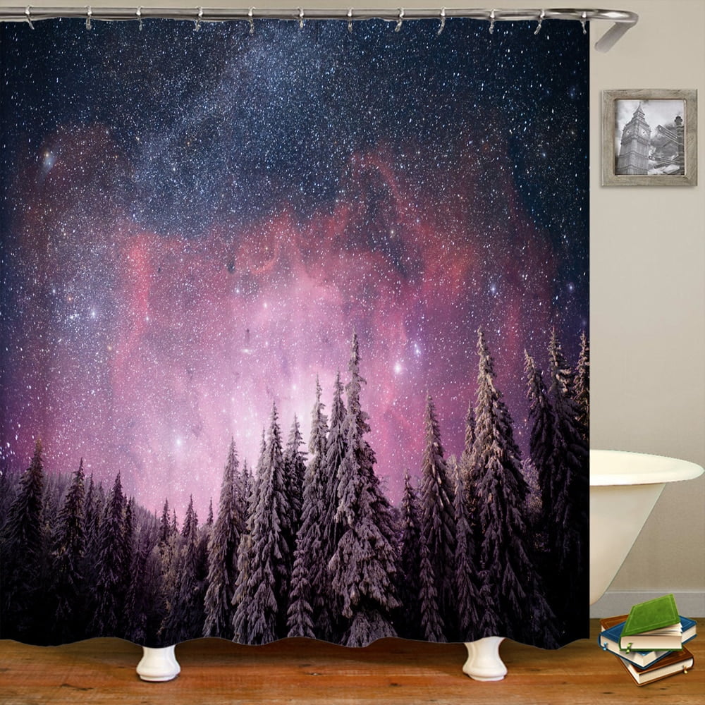 3d Printed Bathroom Curtains Starry Sky Camping Night Scenery Shower ...