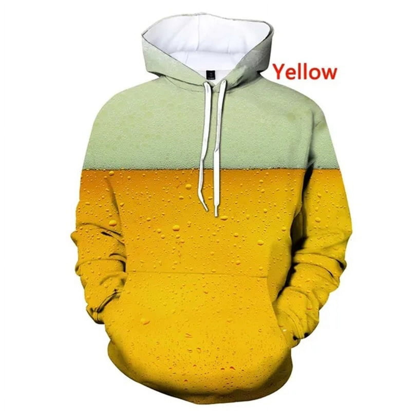 3d Printed Beer Pattern Hoodies For Men Fasshion Casual Pullovers ...