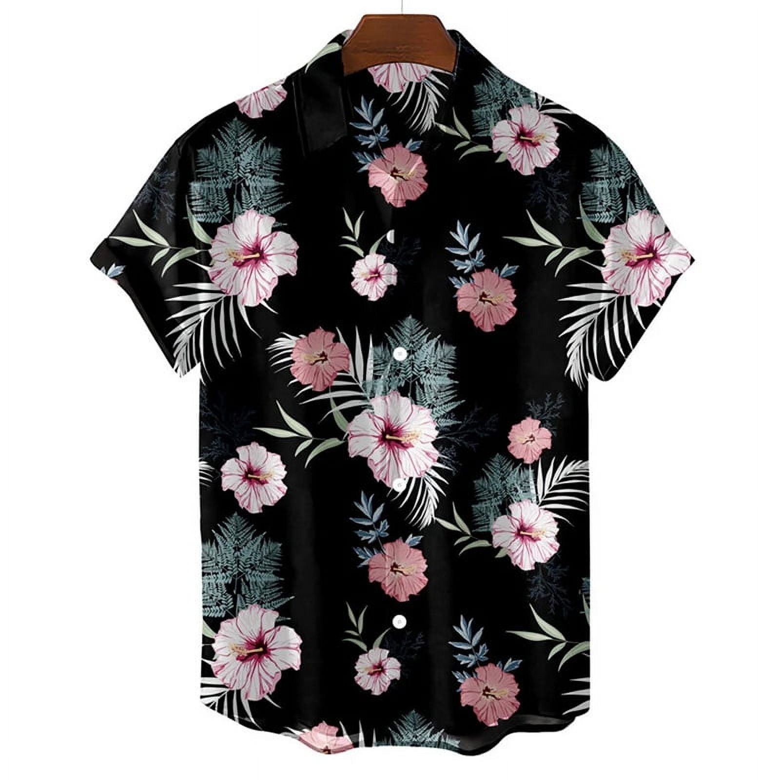 3d Printed Flower Blouse For Men Hawaiian Floral Beach Shirts Short ...