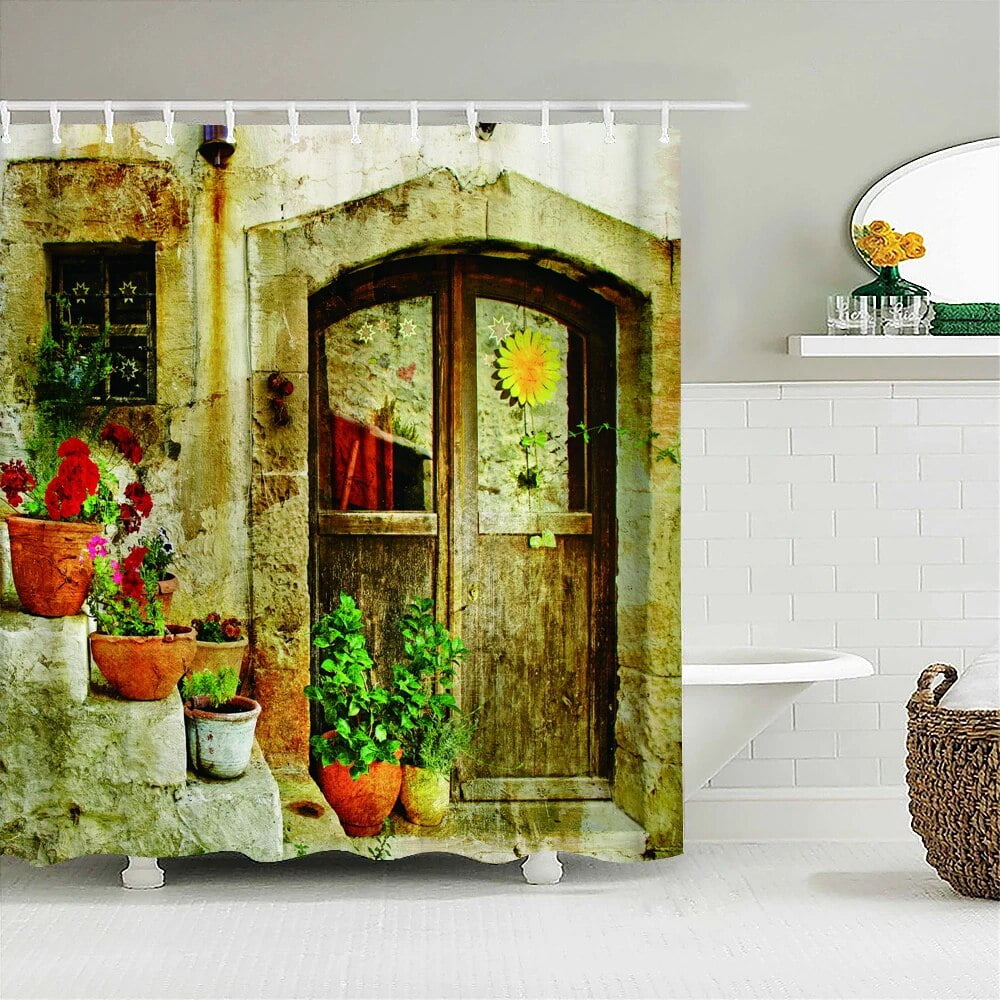3d Printed Greek Style Retro Roman Column Waterproof Bath Curtain ...