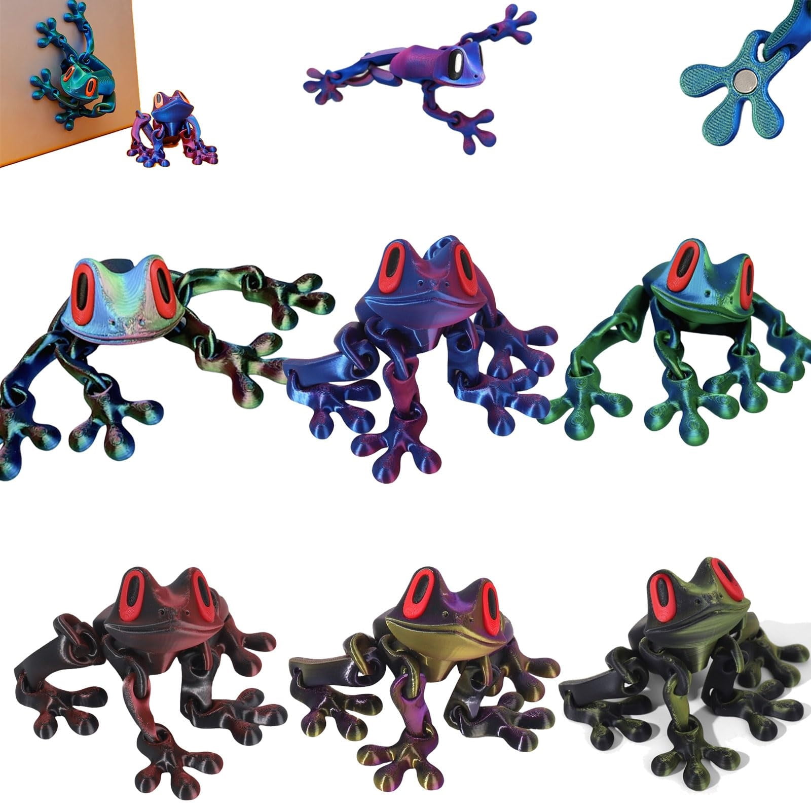 3d Printed Magnetic Frog, 3D Printed Magnet Frog, Realistic Jointed ...