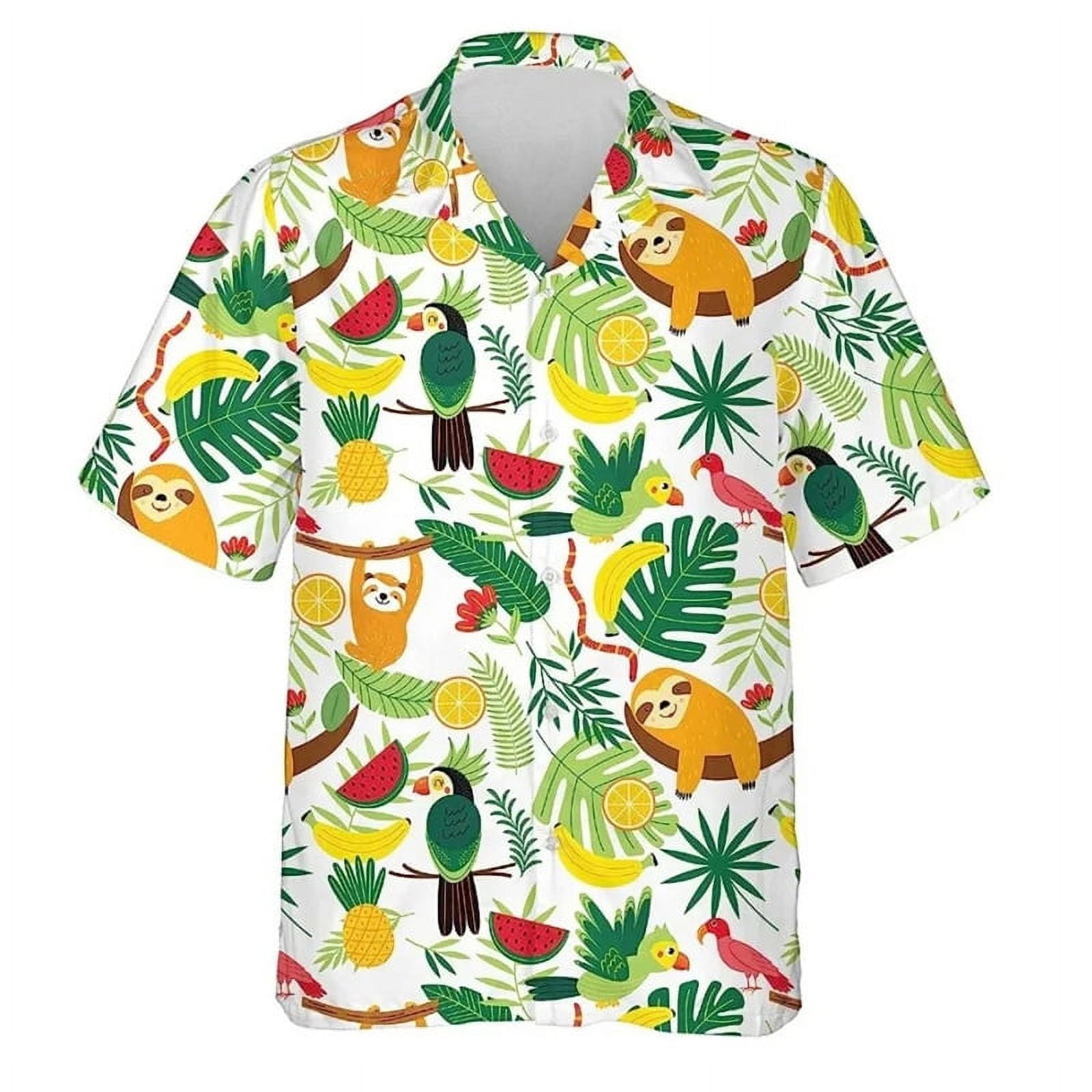 3d Printed Pineapple Watermelon Hawaiian Shirt Men Tropical Fruit ...