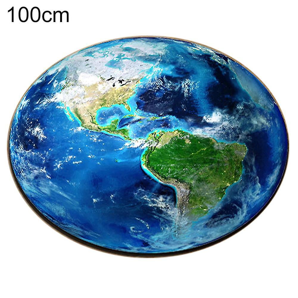 3d Printed Round Earth Moon Planet Carpet - Soft Anti-slip Rug For Home ...